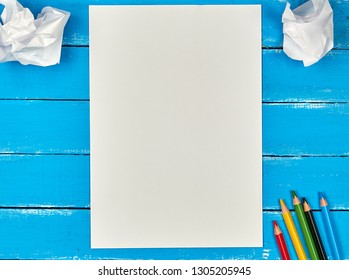 Blank White Rectangular Sheet Paper Crumpled Stock Photo 1305205945 ...