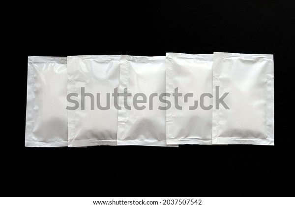 Blank White Sachet Packets Stack Mockup Stock Photo 2037507542 ...
