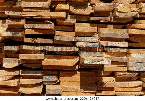 Blocks Pine Sawn Timber Construction Roof Stock Photo 2206496019 ...