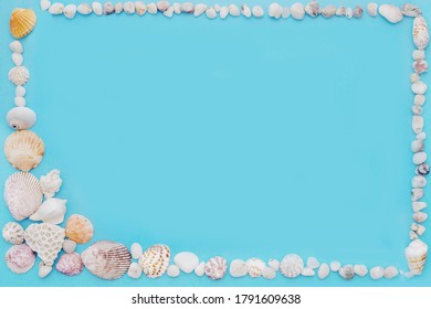 Blue Background Frame Light Shells Small Stock Photo 1791609638 ...