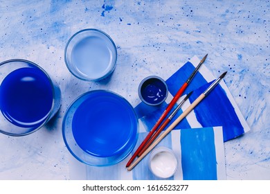 Blue Background Paint Process Layout Art Stock Photo 1616523277 ...