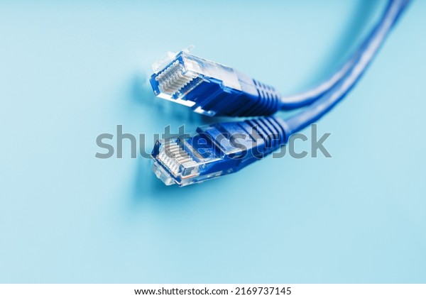 Blue Ethernet Cable Connectors Patch Cord Stock Photo 2169737145 ...