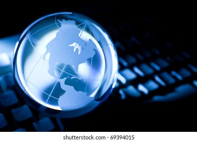 Blue Globe Computer Keyboard Background Stock Photo 69394015 | Shutterstock