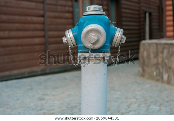 Blue Grey Hydrant Chains Installed On Stock Photo 2059844531 | Shutterstock