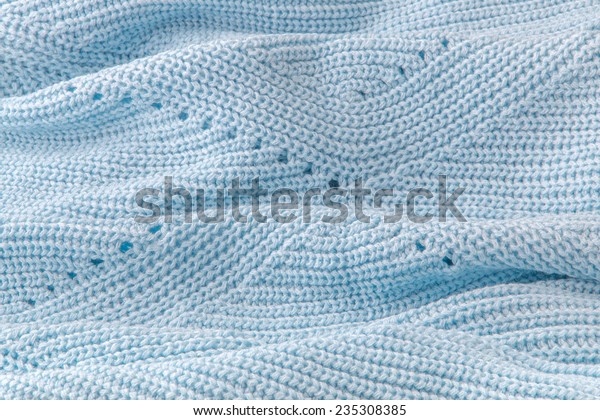 Blue Knitting Texture Background Warm Blanket Stock Photo (Edit Now ...