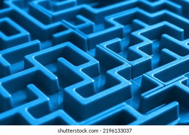 Blue Labyrinth Background Problem Solving Concept Stock Photo ...