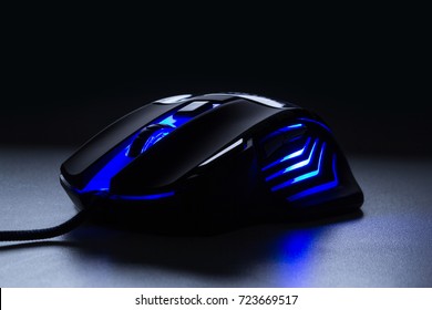 Blue Light Computer Gaming Mouse Dark Stock Photo (Edit Now) 723669517 ...