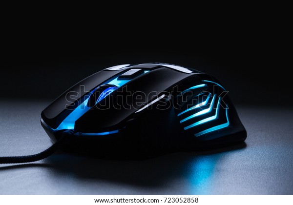 Blue Light Computer Gaming Mouse Dark Stock Photo (Edit Now) 723052858