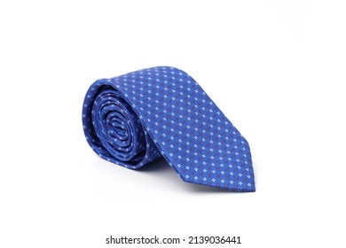 Blue Pattern Tie Rolled Isolated On Stock Photo 2139036441 | Shutterstock