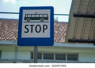 Blue Rectangular Bus Stop Signs Bus Stock Photo 2010917492 | Shutterstock
