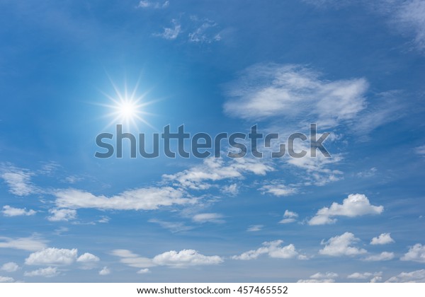 Blue Sky Clouds Sun Reflection Stock Photo 457465552 | Shutterstock