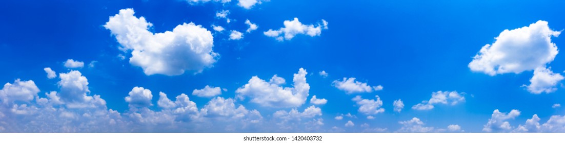 Blue Sky Tiny Clouds Background Panorama Stock Photo 1420403732 ...