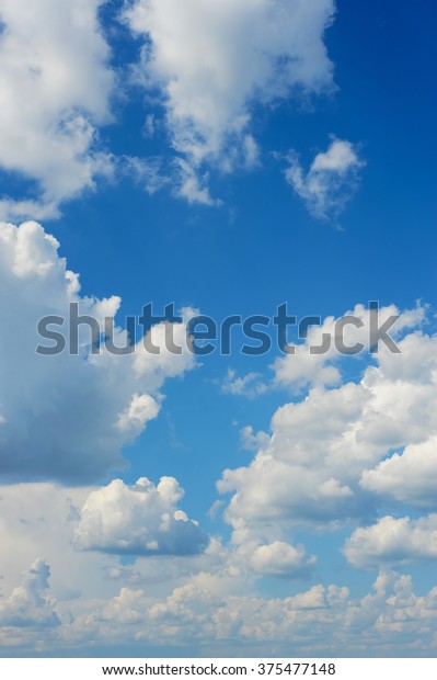 Blue Sky Vertical Background White Clouds Stock Photo 375477148 ...