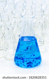 Blue Solution Methylene Blue Erlenmeyer Experiments Stock Photo ...
