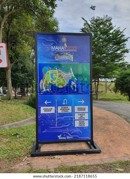Blue Stand Rectangular Signage Information Map Stock Photo 2187118655 ...