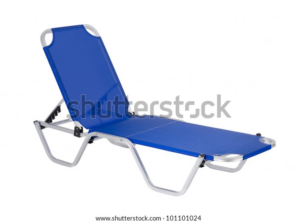 Blue Sunbed Isolated On White Background Stock Photo 101101024 ...