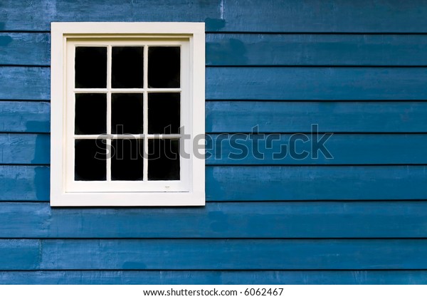 Blue Wall White Window Frame Stock Photo 6062467 | Shutterstock