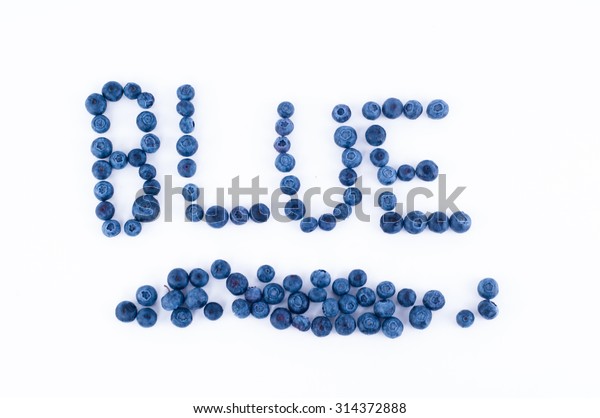 Blue Wording White Background Using Blueberry库存照片314372888 | Shutterstock