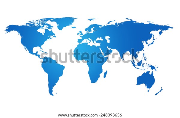 Blue World Map Stock Photo (Edit Now) 248093656