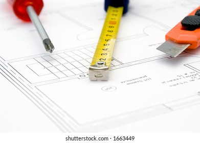 House House Plan Tools Architecture Concept Stock Photo 448834327 ...