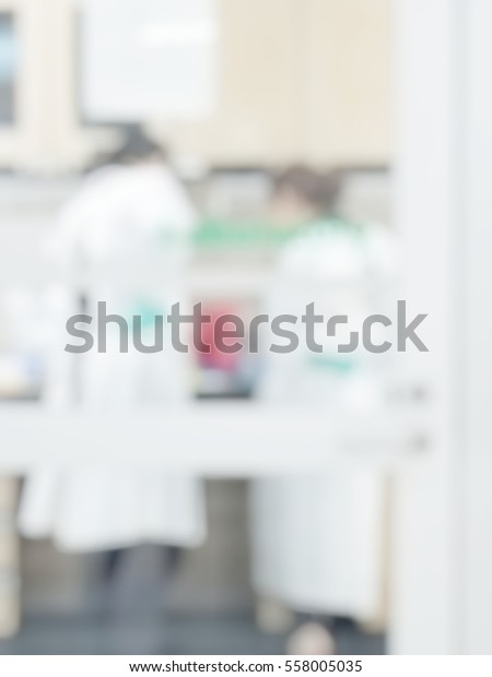 Blur Abstract Background Scientists Working University Stock Photo ...