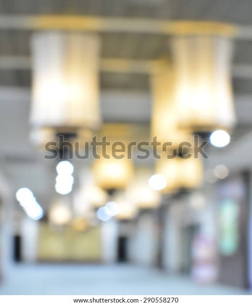 Blur Background Light Bulbs Ceiling Made Stock Photo 290558270 ...