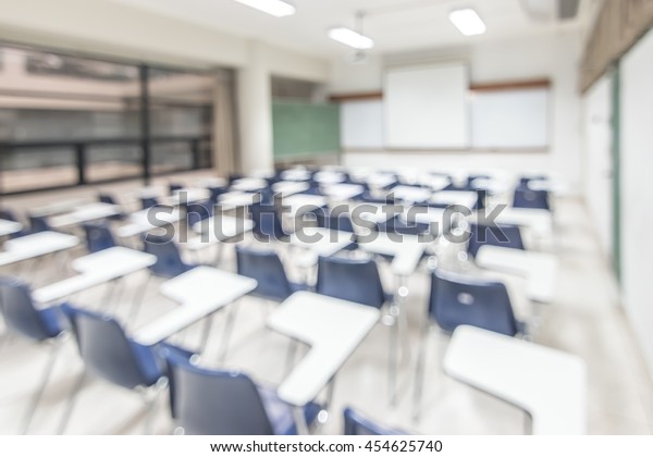 Blur Classroom Education Background Empty School Stock Photo 454625740 ...