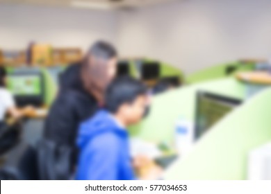 Blur Image Students Use Computer Lab Stock Photo 577034653 | Shutterstock