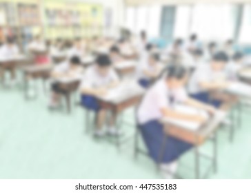 Blurred Classroom Student Learning School Education Stock Photo ...