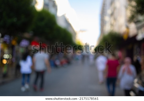 Blur Texture Background Design People Walk Stock Photo 2175178561 ...