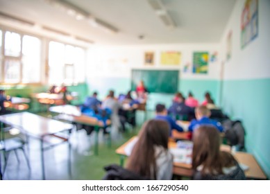 Blurred Background Classic School Class Kids Stock Photo 1667290540 ...