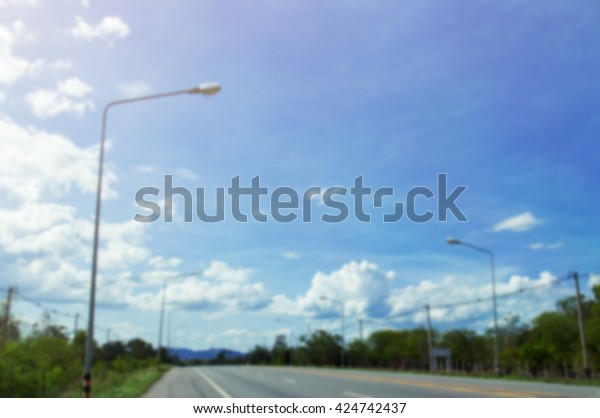 Blurred Background Road View Clear Sky Stock Photo 424742437 | Shutterstock