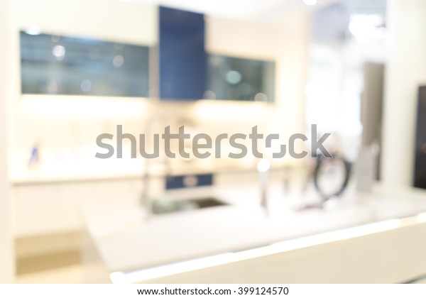 Blurred Image Kitchen Interior Background Uses Stock Photo 399124570 ...