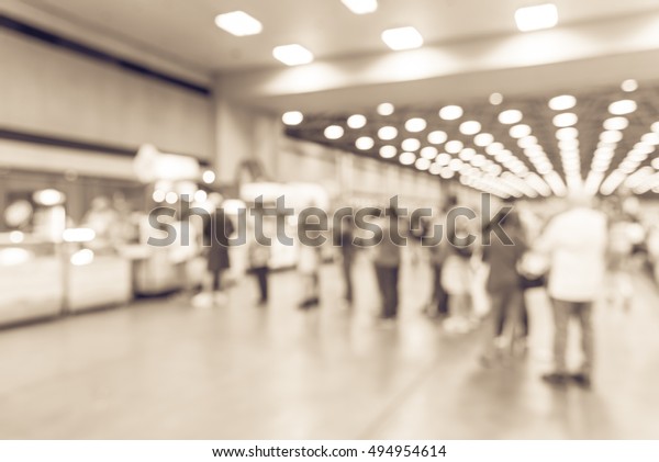 Blurred Image Long Queue People Waiting Stock Photo (Edit Now) 494954614