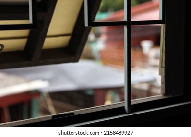 Blurry View Outside Through Window Panes Stock Photo 2158489927 ...
