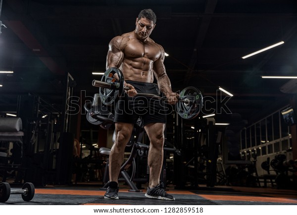 Bodybuilder Gym Doing Exercise Stock Photo 1282859518 | Shutterstock