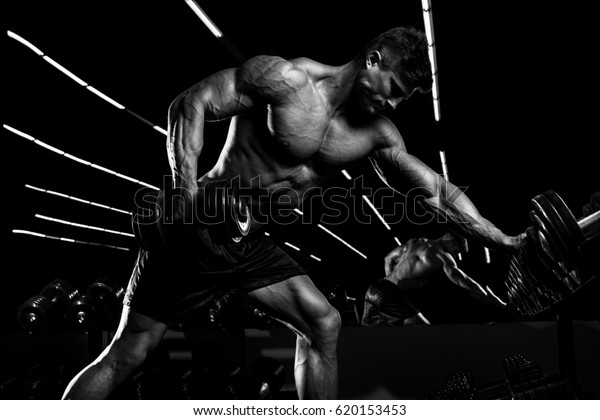 Bodybuilder Gym Doing Exercise Stock Photo 620153453 | Shutterstock