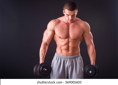 Bodybuilder Posing Different Poses Demonstrating Their Stock Photo ...
