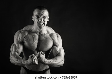 Bodybuilder Posing Different Poses Demonstrating Their Stock Photo ...