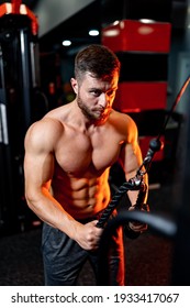 Bodybuilder Torso Doing Athletic Exercise Healthy Stock Photo ...