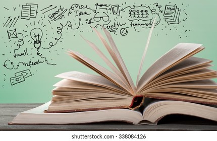 Mathematics Open Book Math Doodles On Stock Vector (Royalty Free ...