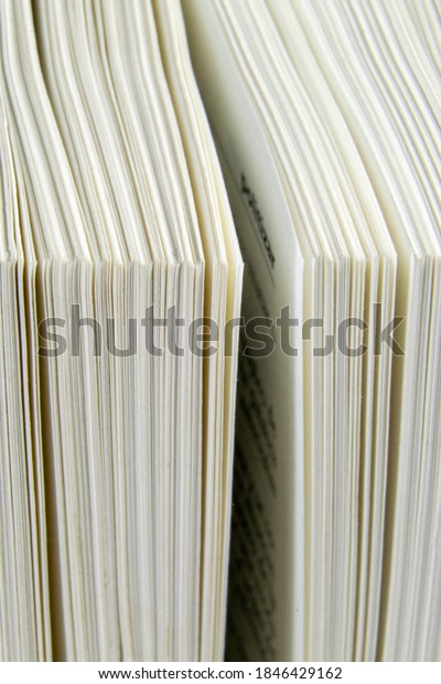 Book Placed Vertically Showing Gaps Between Stock Photo 1846429162 ...