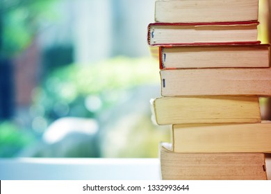Book Stack Library Room Blurred Bookshelf Stock Photo 1332993644 ...