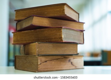 Book Stack On Table Library Room Stock Photo 1583455603 | Shutterstock