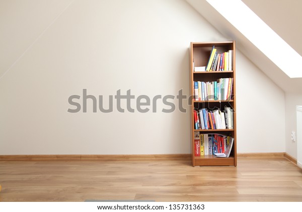 Bookcase Empty Room Stock Photo (Edit Now) 135731363