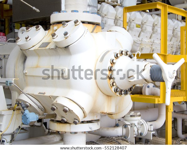 Booster Compressor On Wellhead Platform Stock Photo 552128407 ...