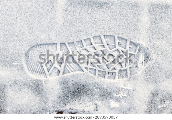 Boot Track On Thin First Snow Stock Photo 2090593057 | Shutterstock