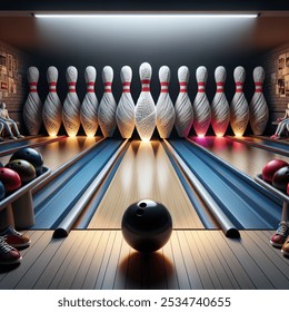 Modern Bowling Alley Featuring Interactive Projection AI-generated ...