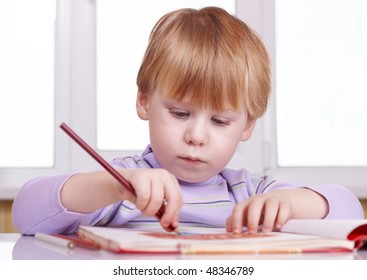 Boy Book Behind Table Stock Photo 48346789 | Shutterstock