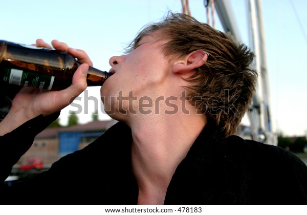 Boy Drinking Beer Outside Stock Photo 478183 | Shutterstock